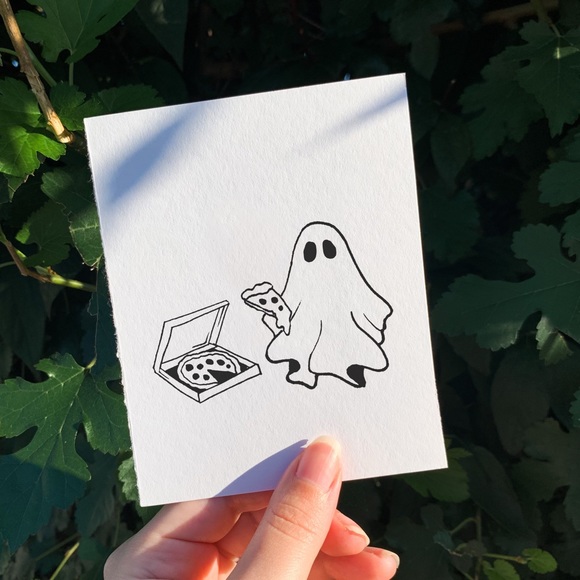 None | Wall Decor | Pizza Ghost Drawing | Poshmark